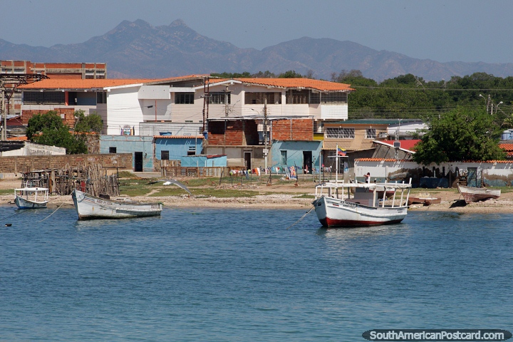 Houses and community with mountains behind in Punta de Piedras ...